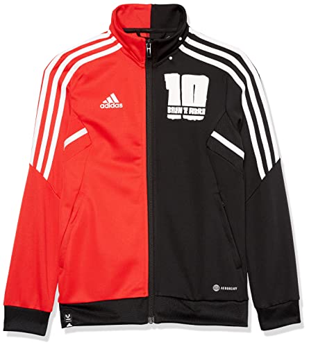 adidas Boys' Messi Track Jacket, Black/Vivid Red, Large