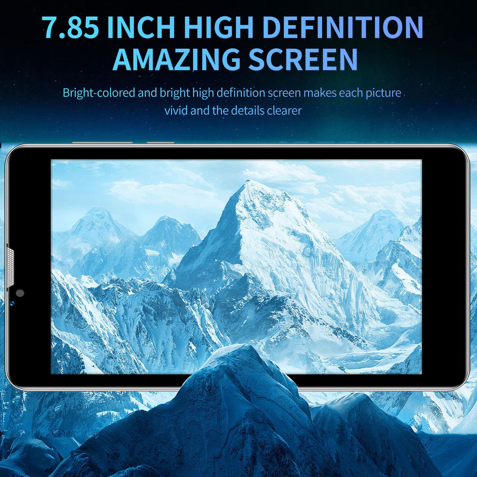 Android Tablet, All-New Fire 7" Unlocked Phablet WiFi Blue-Tooth Game Tablet, Alloy Metal Cover, IPS HD Display, Long Battery Life, Dual Camera, 1G + 16G, 8 Core Processor (Black)