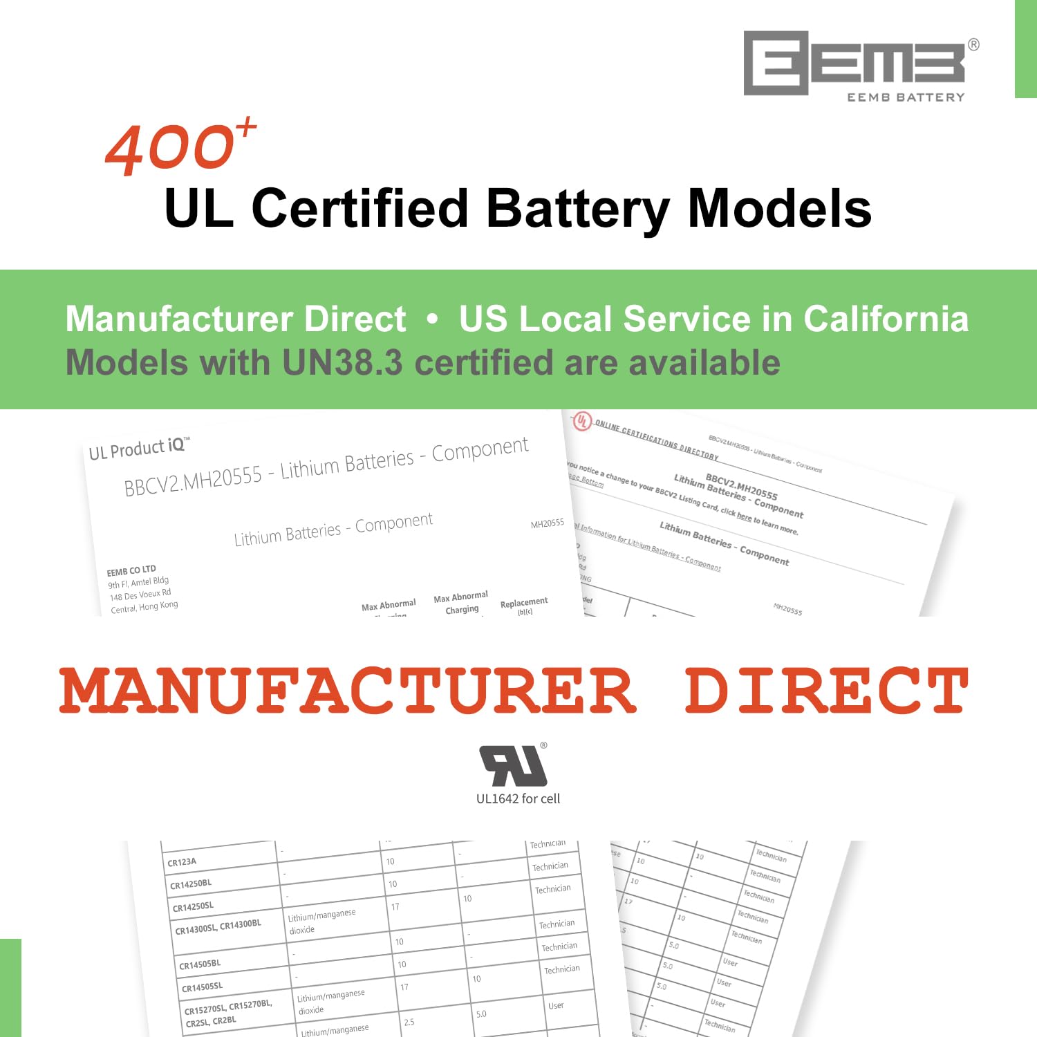 EEMB 20 Pack CR1616 Battery 3V Lithium Battery Button Coin Cell Batteries 1616 Battery DL1616 ECR1616 for Remote Control, Watch, Calculator, Electronic Note-Book, Thermometer, Mobile Game
