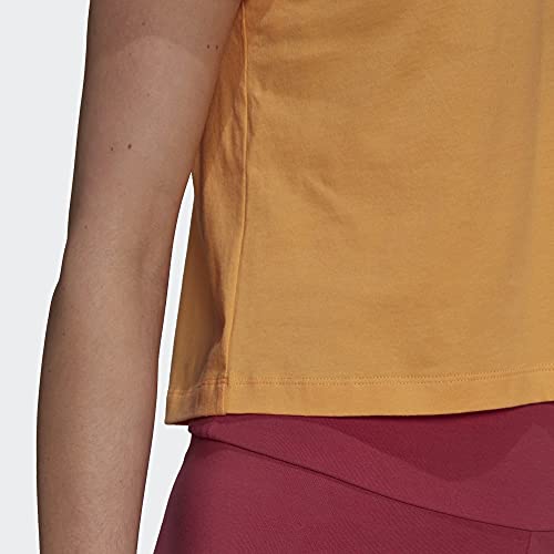 adidas Womens Gradient Logo Cropped T-Shirt Hazy Orange Medium