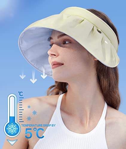 BENEUNDER UPF 50+ Sun Visor Hat - Wide Brim UV Protection for Tennis Golf Beach (Pink)