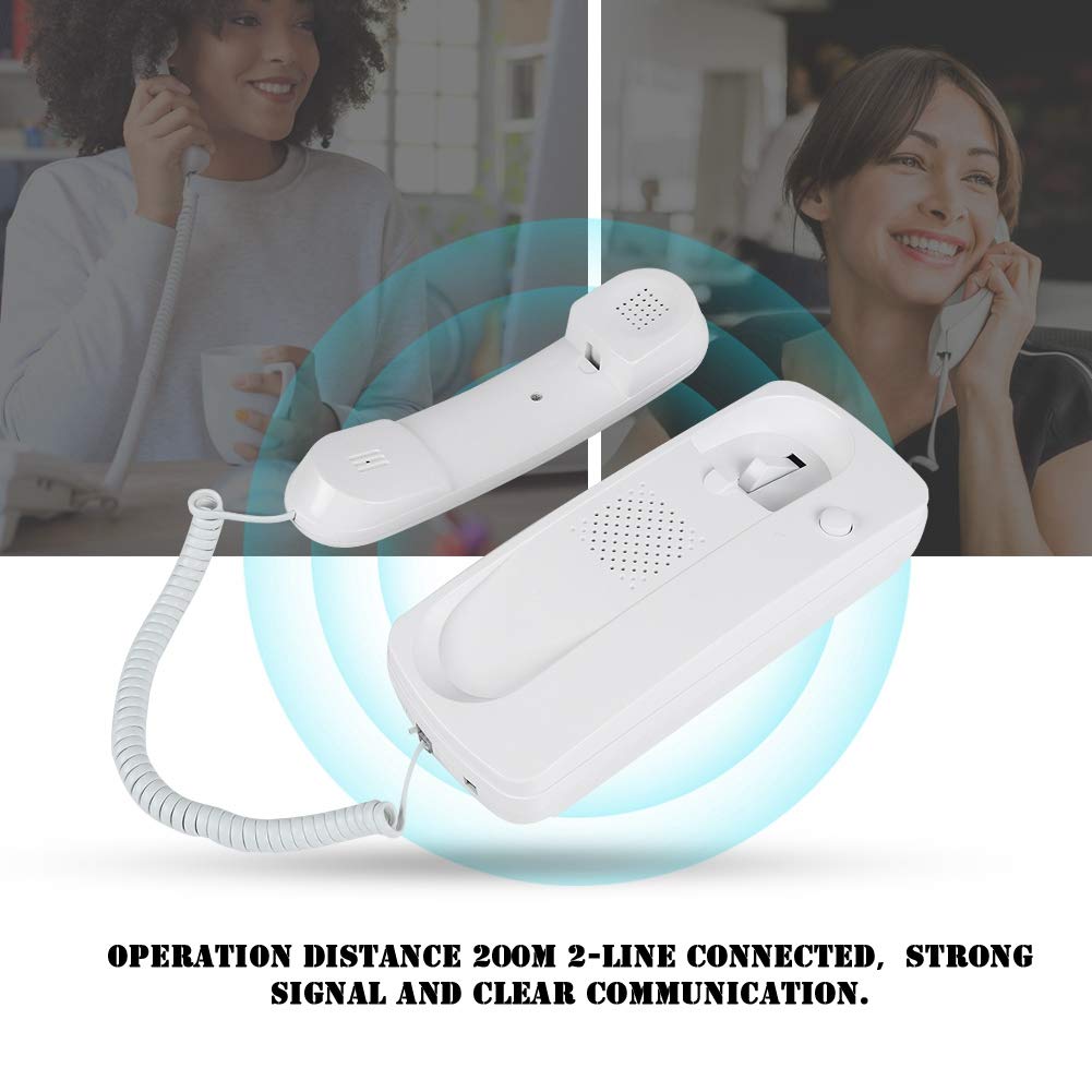 Intercom Phone, WallMounted Intercom System, 2 Way NonVisual Interphone, Wired Home Intercom System, Ideal for Office Department Store