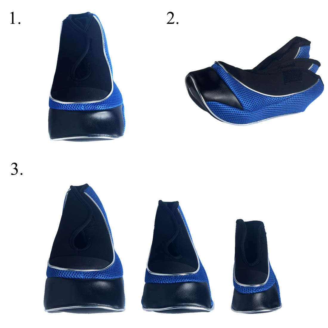 Andux Golf 460cc Driver Fairway Wood Club Head Covers Hook & Loop Set of 3
