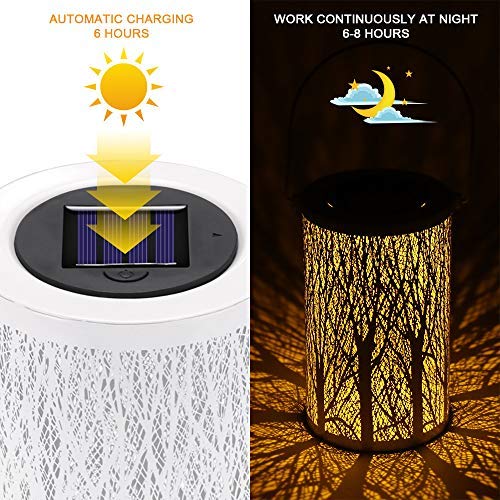 ALLOMN Solar Lamp, Solar Lantern Lamp Garden Home Decoration Outdoor Projection Lights Waterproof Garden Path Hanging Lights, Automatic Brightness Adjust & Auto ON/Off (Forest Projection)