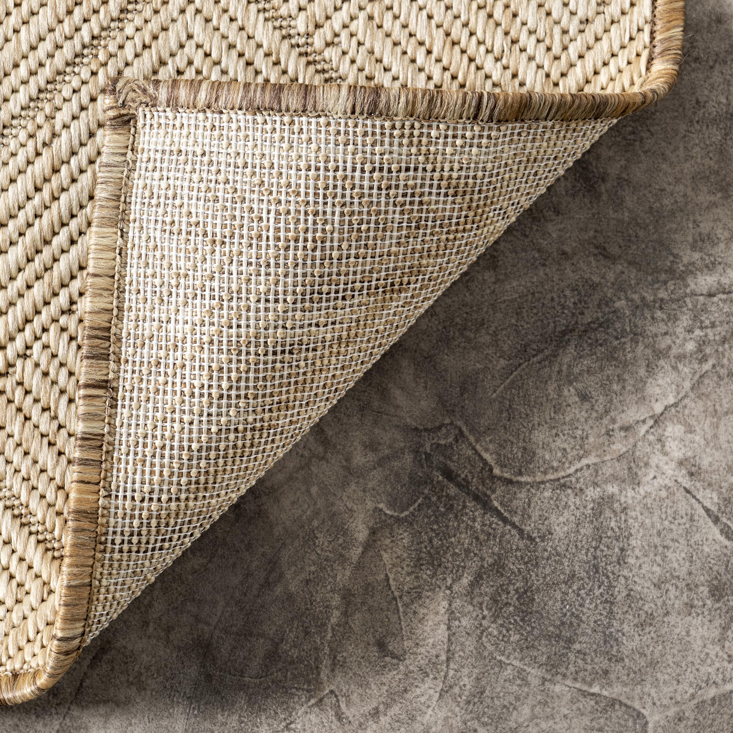 nuLOOM 7' x 9' Outdoor Performance Area Rug, Stain Resistant, Weather Resistant, High Traffic, Patio, Balcony, Outside, Ray Brown