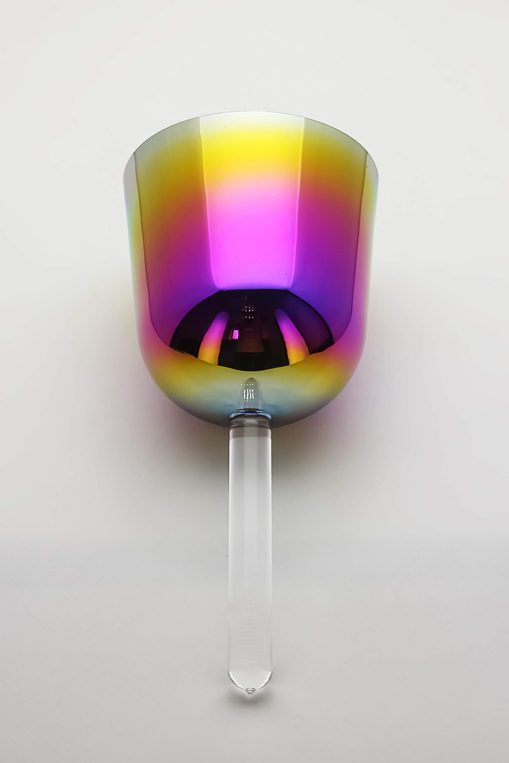 Colorful Crystal Singing Bowl With Handle Note B 4th Octave 5"