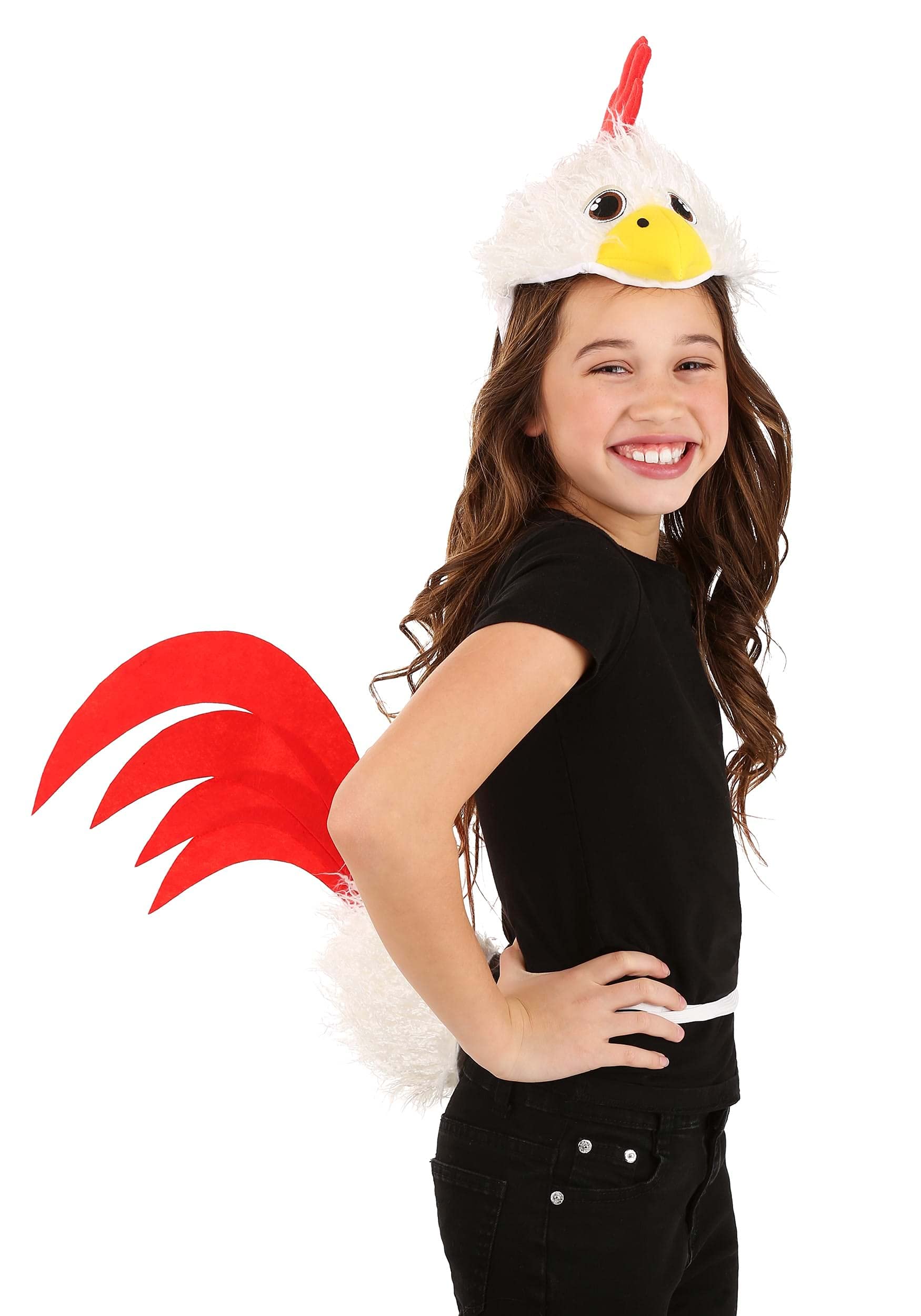 elope Chicken Soft Headband & Tail Costume Accessory Kit - Soft Sculpted Beak and Tail with Adjustable Elastic