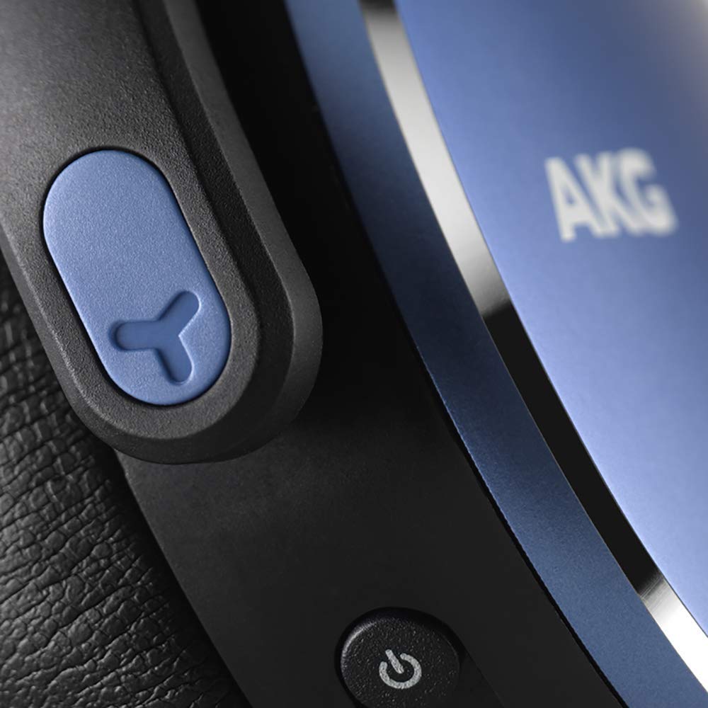 AKG Y500 On-Ear Foldable Wireless Bluetooth Headphones- Blue (US Version) (Renewed)