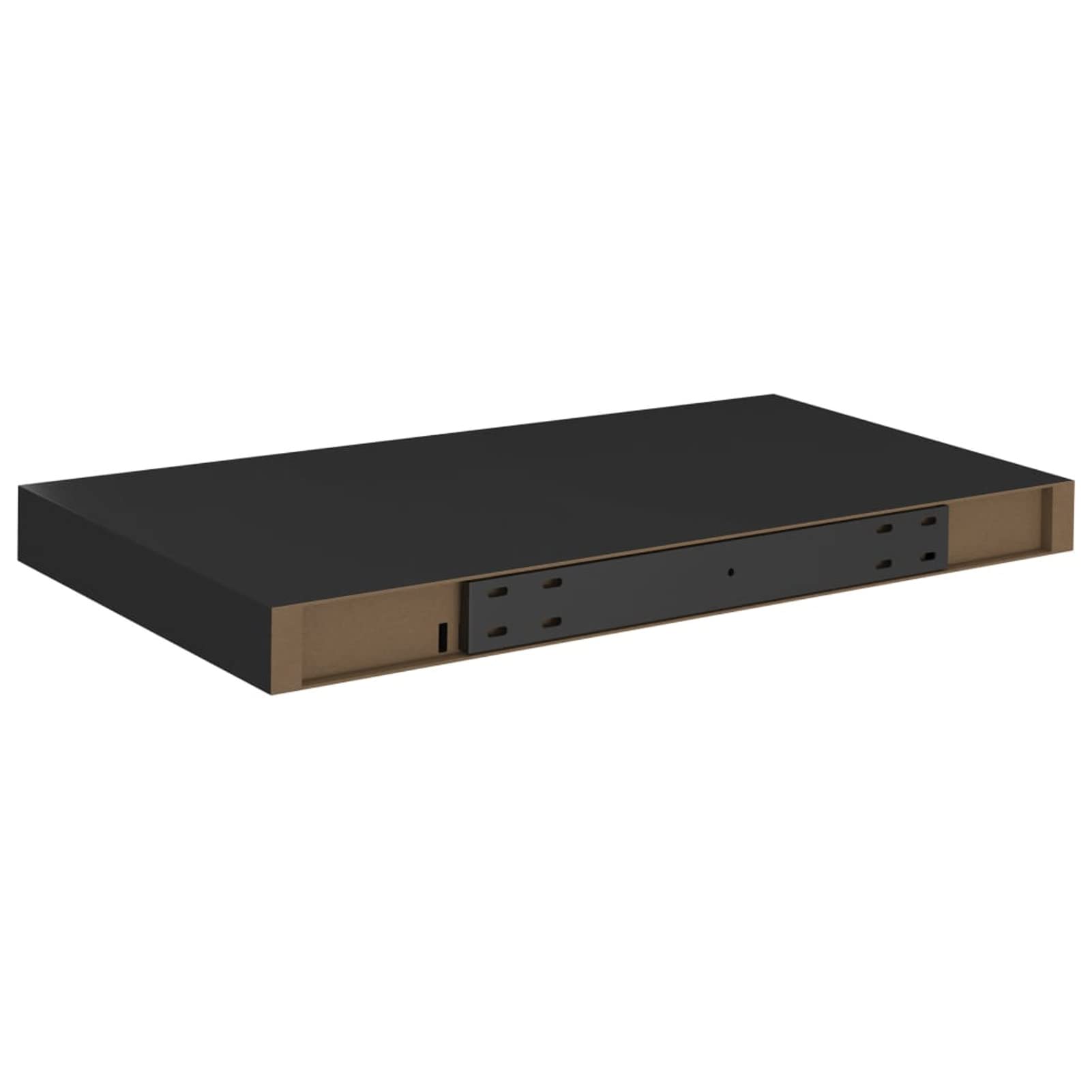 Tidyard 2 Piece Floating Shelves MDF Wall Mounted Shelf Photo Display Stand Storage Rack Black for Living Room, Bedroom, Bathroom, Home, Office Decor 19.7 x 9.1 x 1.5 Inches (L x W x H)