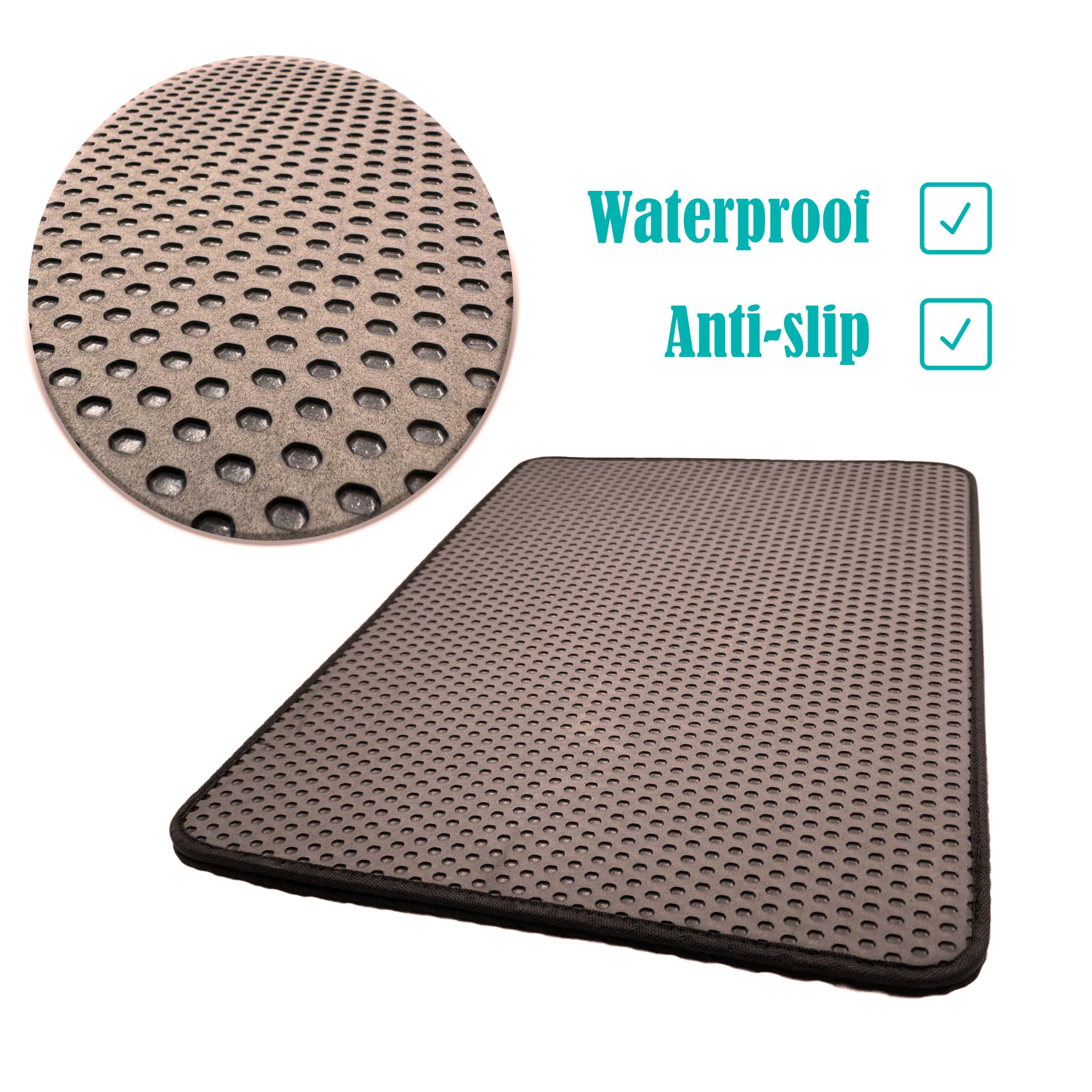 HTTMT- (23.6x18 inch) Pet Supplies Cats Litter & Housebreaking 60X45 Brown Cat litter Mat Double Layer Pad Trapper Folding Pad EVA Foam Rubber…