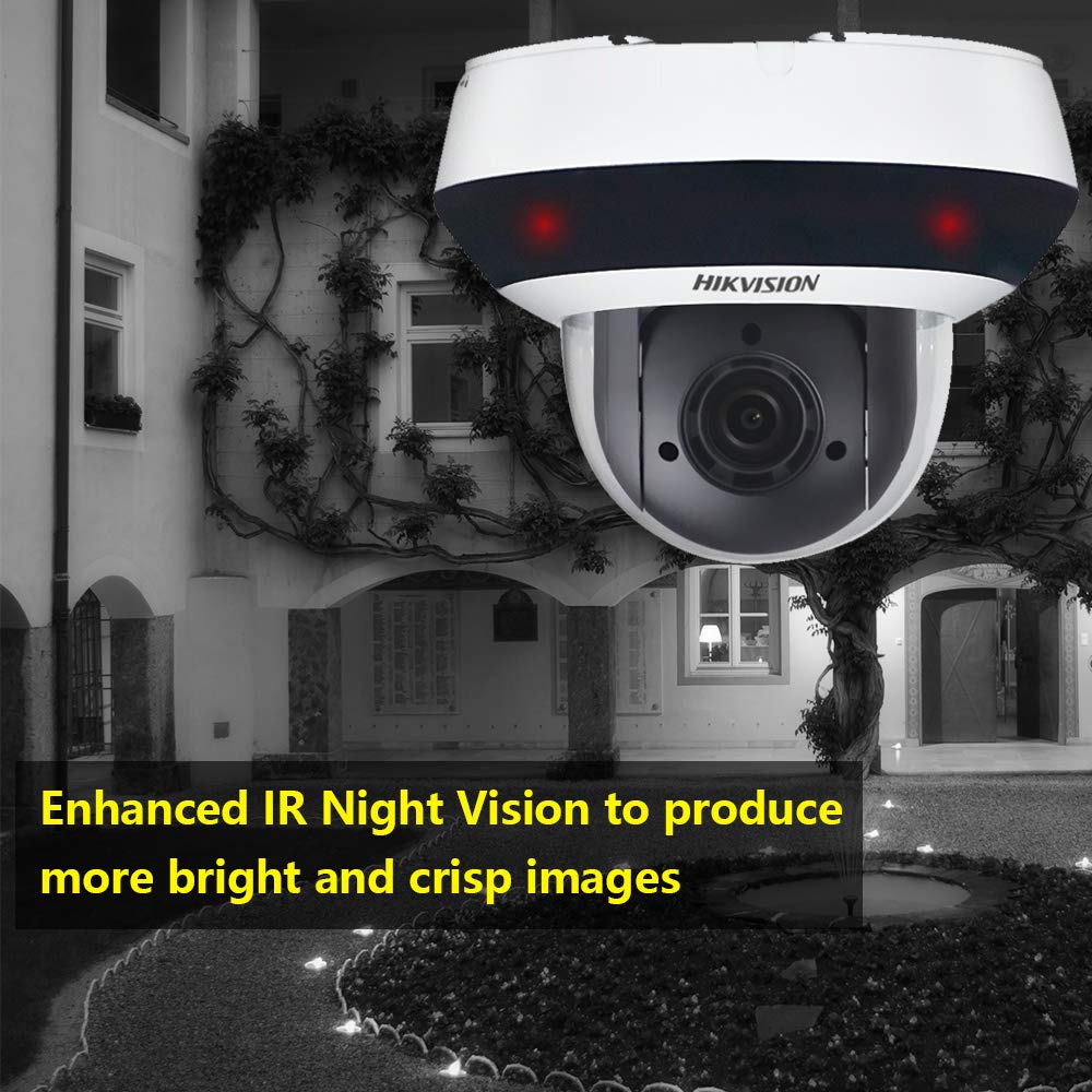 Hikvision 4MP POE Mini PTZ IP Camera DS-2DE2A404IW-DE3,Pan/Tilt/2.8mm~12mm 4X Optical Zoom,Smart IR Night Vision,Audio/Alram Interface, H.265+, Upgrade Version for DS-2DE3304W-DE