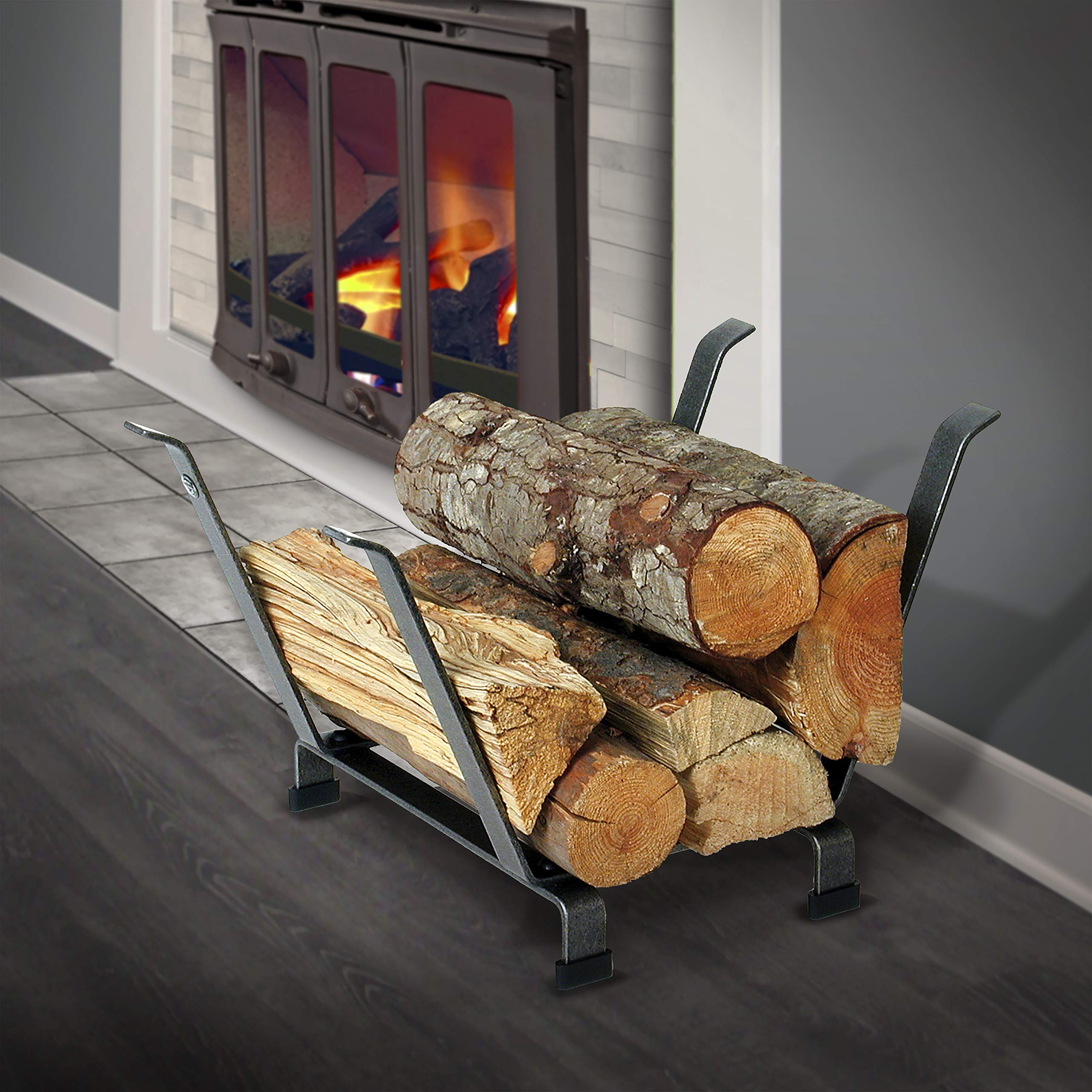 Enclume Country Home Log Basket Log Rack, Hammered Steel