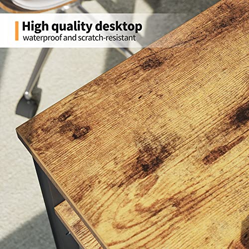CubiCubi L Shaped Desk with Storage, 94.8 Inch Reversible Corner Computer Desk or 2 Person Long Table Desk, Home Office Large Gaming Writing Storage Workstation with Monitor Stand, Rustic Brown