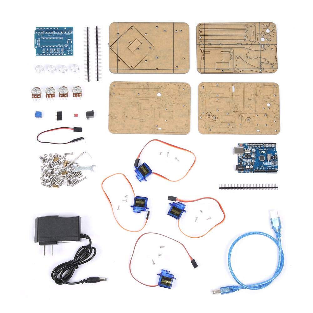 Simlug DIY Assembly Mechanical Arm,4 DOF Robot Claw Kit Acrylic for Arduino Robotics SNAM1900