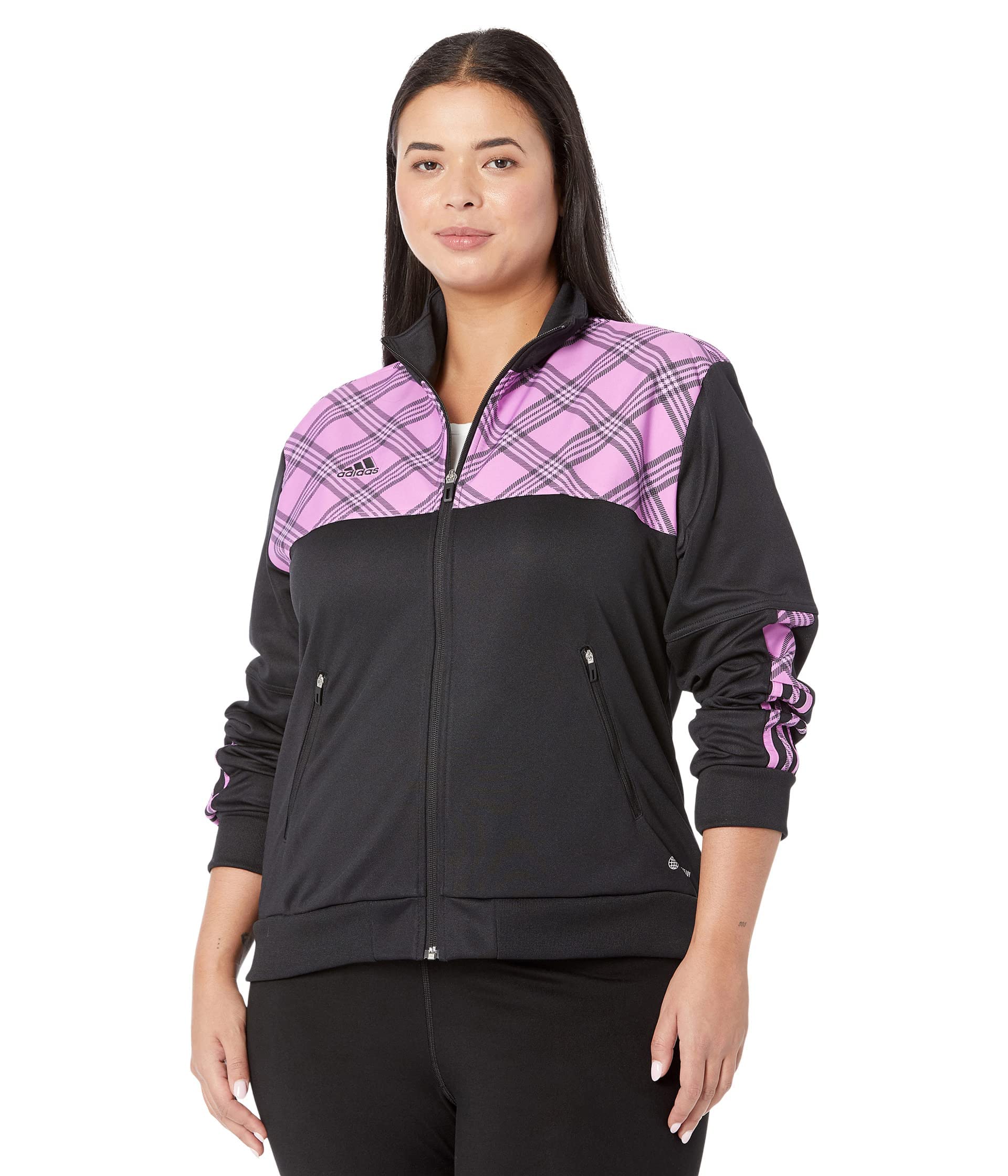 adidas Women's Tiro Track Jacket, Black/Pulse Lilac, X-Large