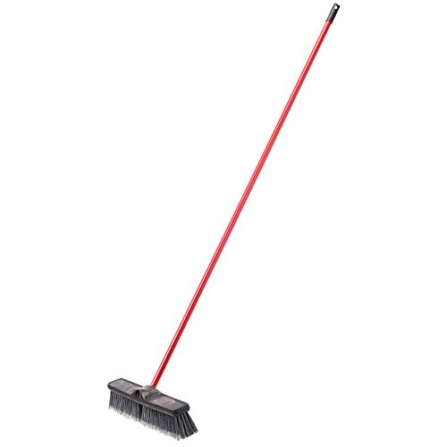 AmazonCommercial Push Broom Kit, Medium Floor, 6-Pack, Red & Black, 18-inch