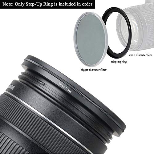 77mm-82mm and 72mm-77mm Step Up Ring[77mm(72mm) Lens to 82mm(77mm) Filter, Hood,Lens Converter and Others], Fire Rock Aerometal Camera Lens Filter Adapter Ring-1+1 Packs