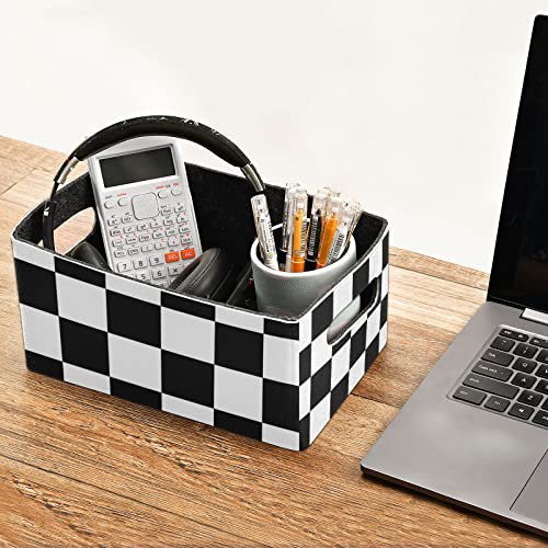 Kcldeci Buffalo Check Storage Bins Baskets for Organizing, Black White Plaid Checkered Sturdy Storage Basket Foldable Storage Baskets for Shelves Closet Nursery Toy