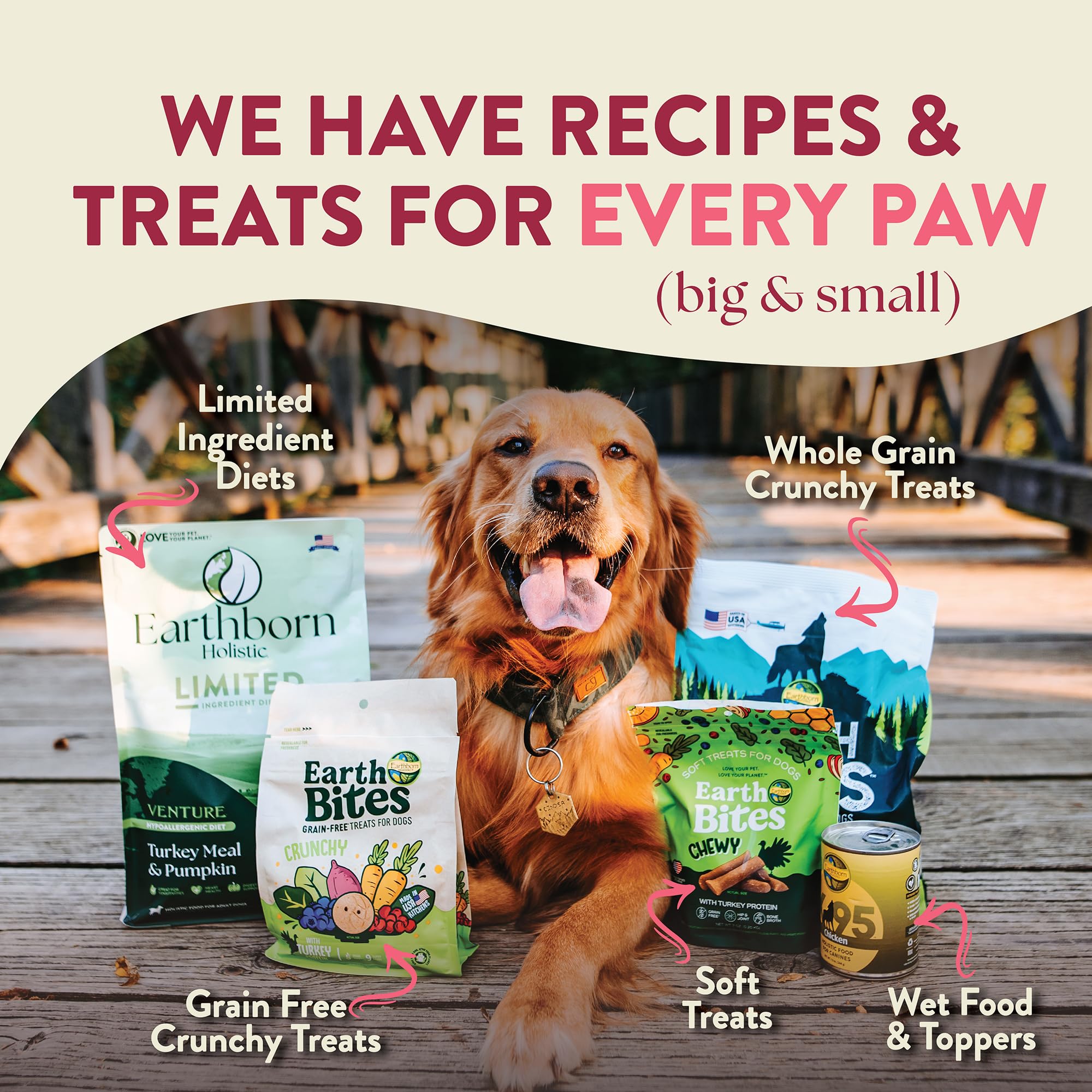 Earthborn Holistic Unrefined Roasted Rabbit with Ancient Grains & Superfoods Dry Food for Dogs & Puppies (4 lb. Bag)