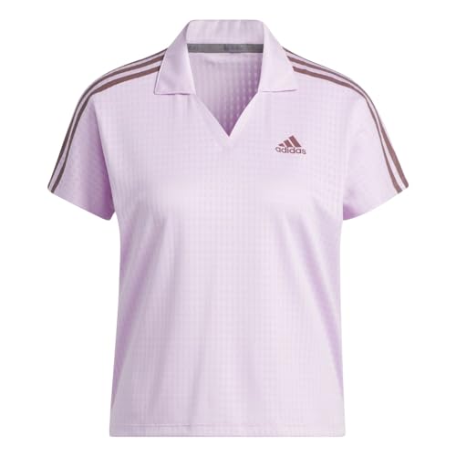 adidas Women's Standard 3-Stripes Polo Shirt, Bliss Lilac, X-Large Plus