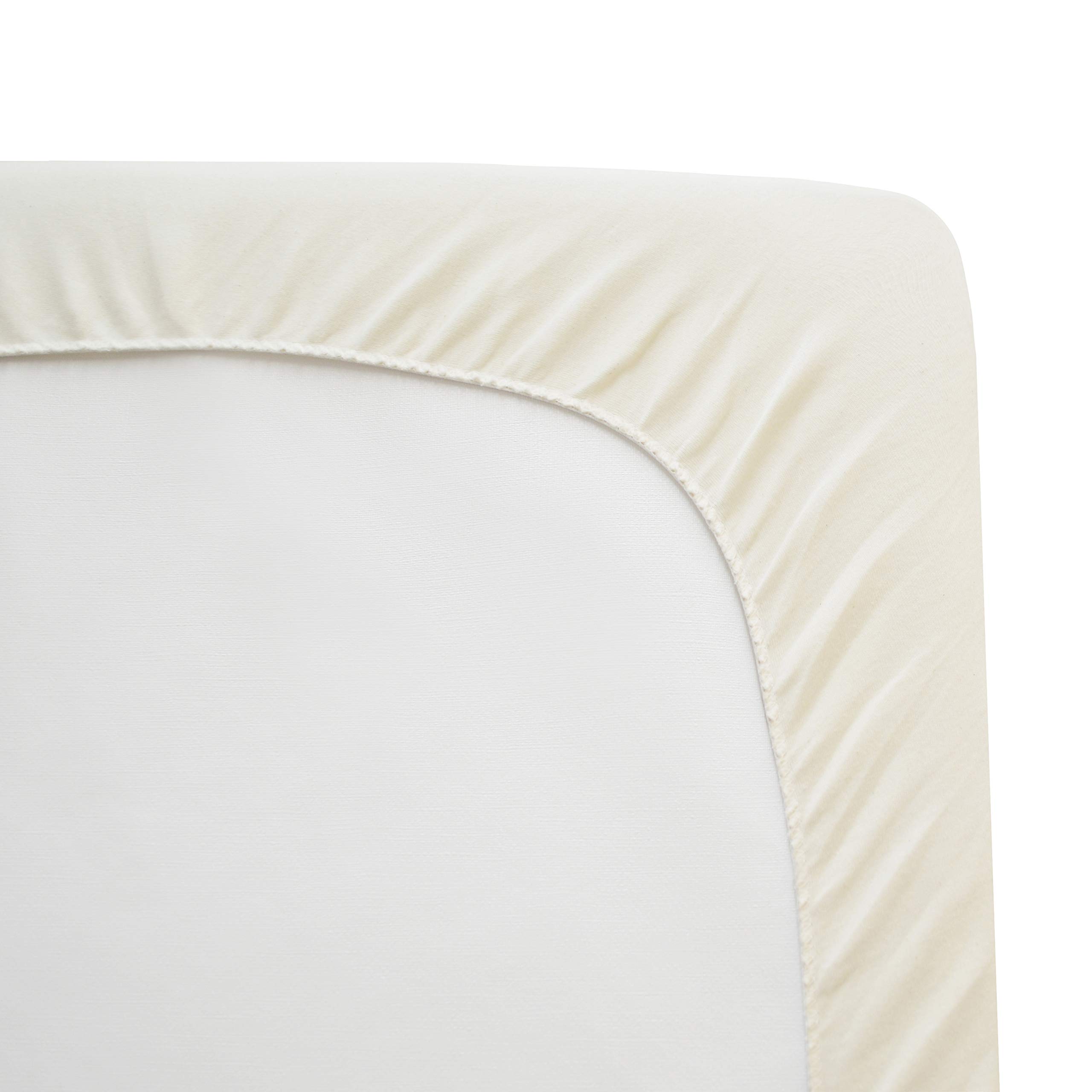 TL Care Waterproof Quilted Pack N Play Playard Size Fitted Mattress Cover Made with Organic Cotton Top Layer, Natural Color, 2 Pack