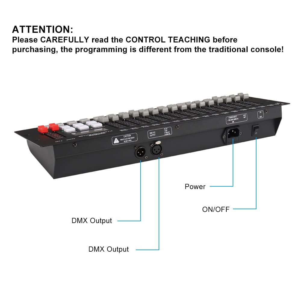 DMX Controller, WorldLite 512CH DMX Console, Premium DMX 512 Stage Lighting Controller Program Directly Without Setting Scene, Easy Light Console for Stage & DJ Lighting (512 Channels)