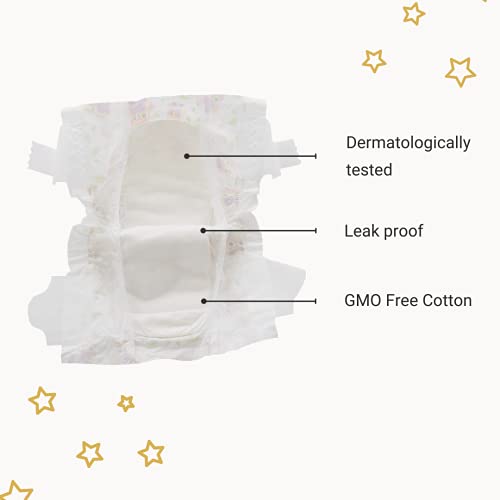 Happy Little Camper Ultra-Absorbent Hypoallergenic Natural Disposable Baby Diapers, Chlorine-Free Protection for Sensitive Skin, Crawler, Size 3, 92 Count