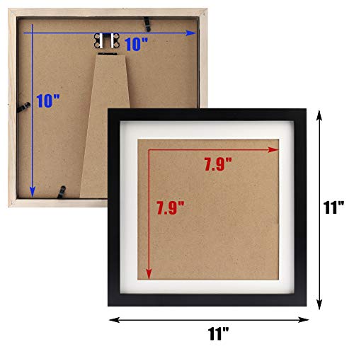 Collage Wall Haing Picture Frames 10x10 Square Black Frames with 8x10 Black Photo Frames for Standing Tabletop
