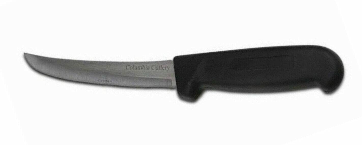Columbia Cutlery Black Boning Knife - 6 in. Curved & Stiff - Professionally Sharpened (6 in. Boning Knife)