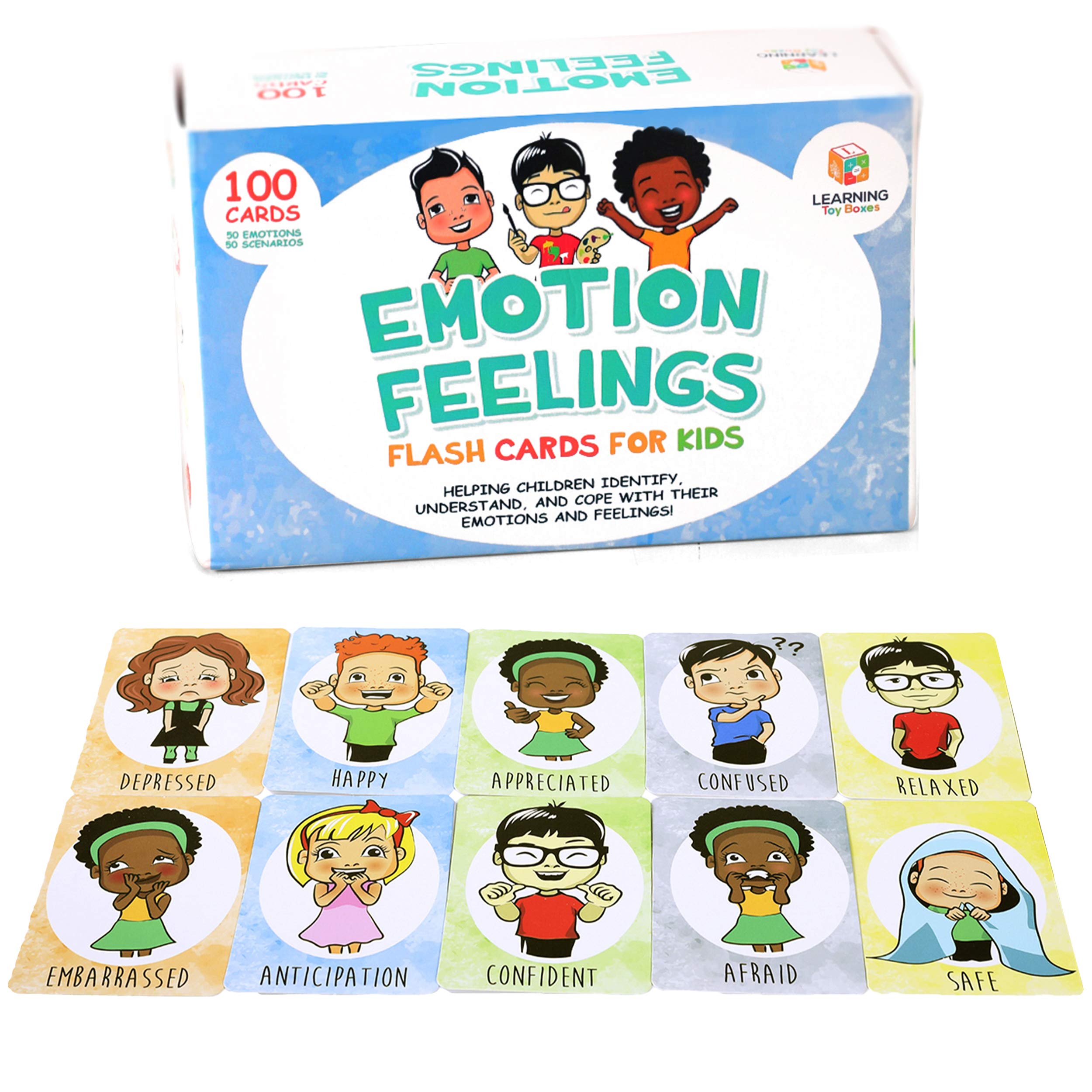 Emotion Cards for Kids (100 Cards) Feelings Emotions Cards for Autism, ABA Therapy, Social Emotional Learning and Development β Ideal for Toddlers, Preschool, Elementary Boys and Girls, Therapy Tools