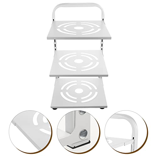 Alipis Multi-Layer Pot Rack White Standing Frame Carbon Steel Cupboard