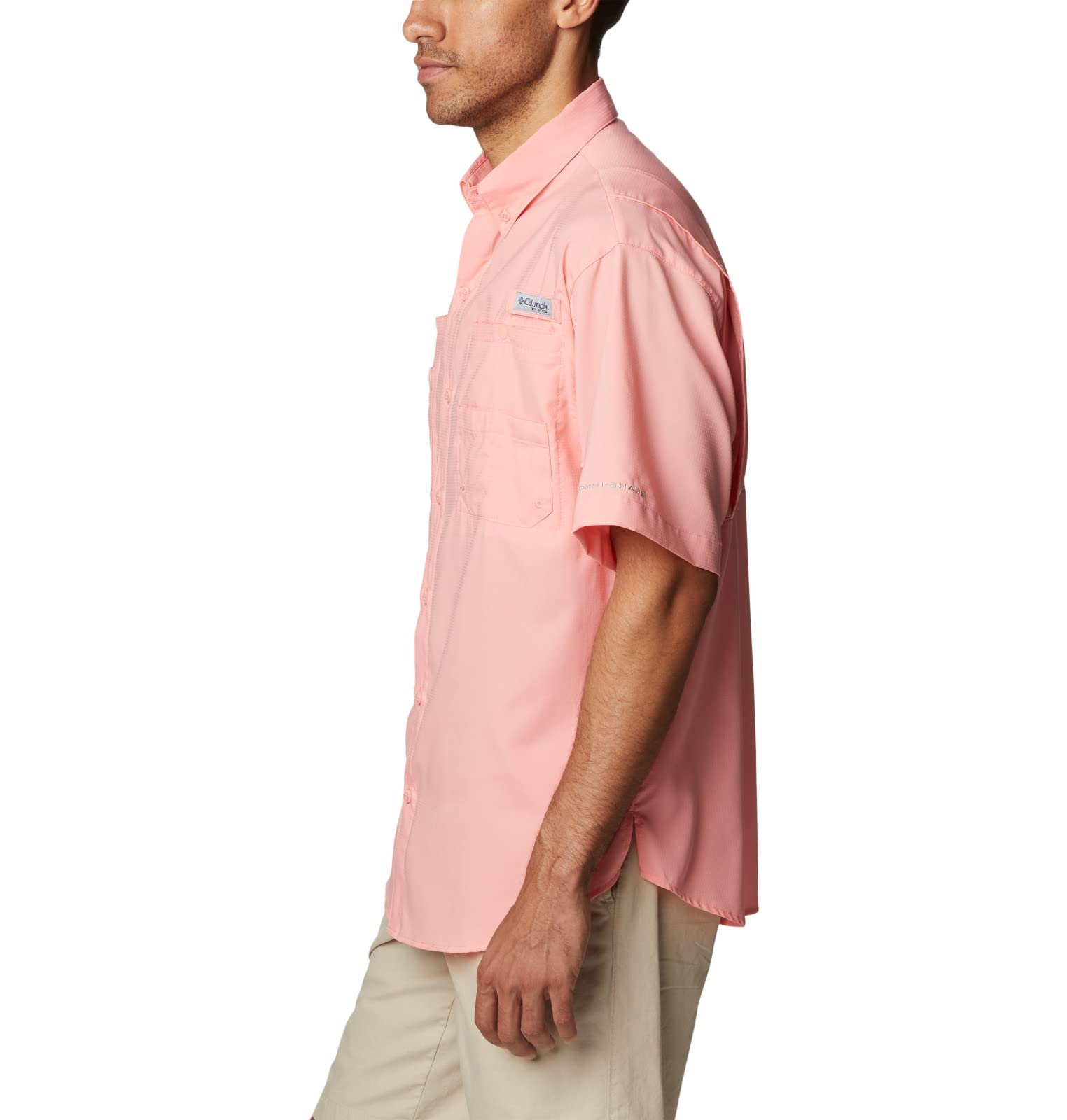 Columbia Men's PFG Tamiami II UPF 40 Short Sleeve Fishing Shirt, Sorbet, Large