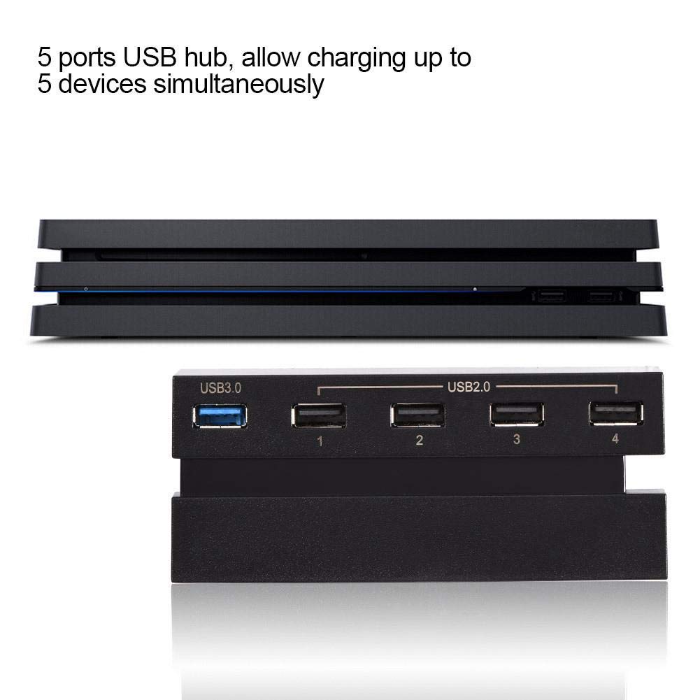 USB 3.0/2.0 Expansion Hub, 5 Ports USB Splittter with LED Indicators - Includes 4 USB 2.0 Port and 1 USB 3.0 Port- Fit for PS4 Gaming Console