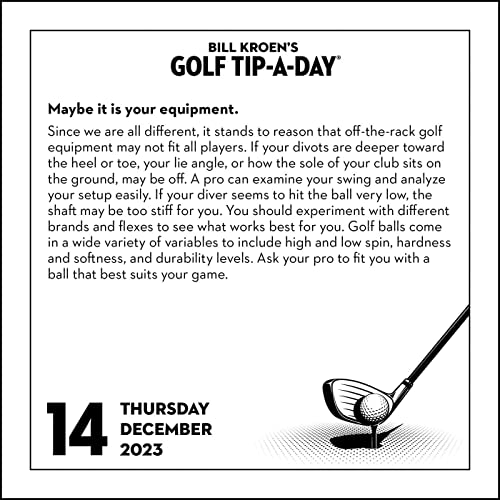 Bill Kroen's Golf Tip-A-Day 2023 Calendar, 640 Pages