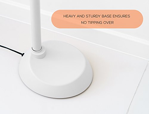 Kenley Natural Daylight Floor Lamp - Tall Reading Task Craft Light - 27W Full Spectrum White Bright Sunlight Standing Torchiere for Living Room, Bedroom or Office - Adjustable Gooseneck Arm - Gray
