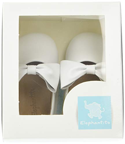 Elephantito Baby Girls European Crib Shoe, White, 4 Infant