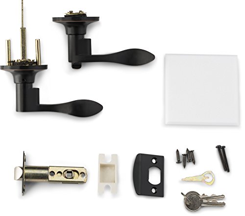 Berlin Modisch Entrance Lever Door Handle [Lock with Two Keys] for Office or Front Door with a Oil Rubbed Bronze Finish, Reversible for Right & Left Side, Entry Lever Classic Series