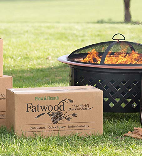 Plow & Hearth Boxed Fatwood Fire Starter All Natural Organic Resin Rich Eco Friendly Kindling Sticks for Wood Stoves Fireplaces Campfires Fire Pits Burns Quickly and Easily Safe Non Toxic (40 LB)