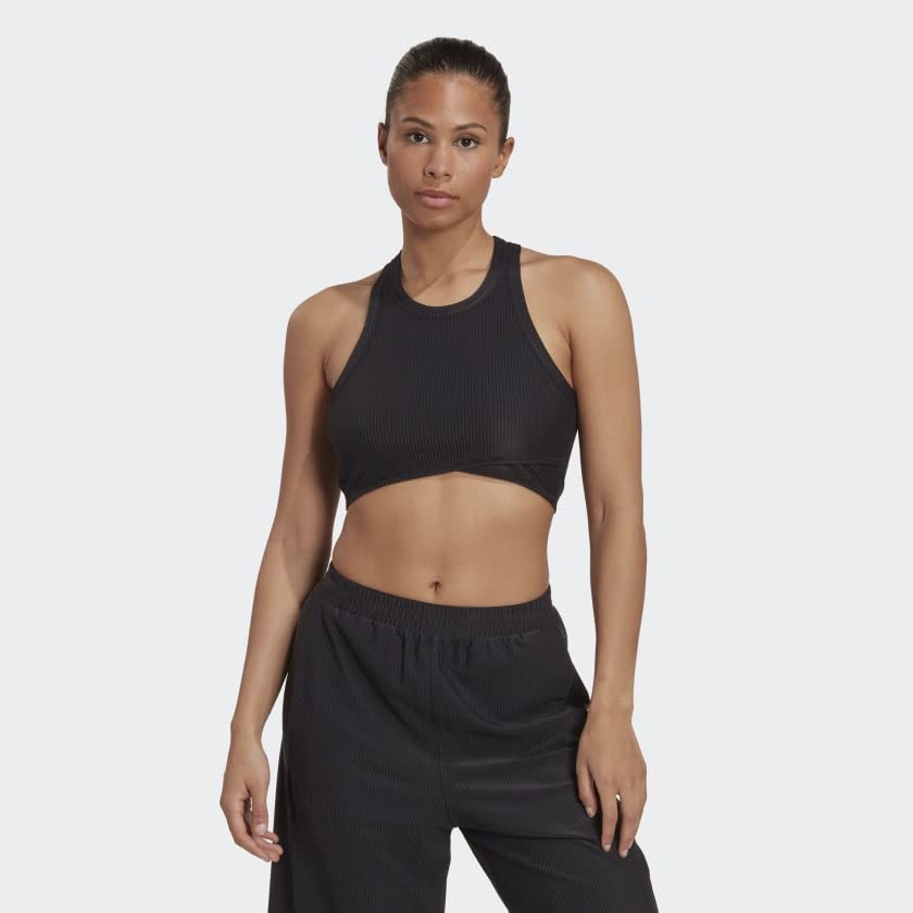 adidas Yoga Studio Wrapped Rib Tank Top Women's, Blue, Size M