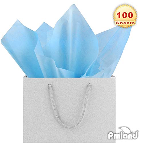 PMLAND Premium Quality Gift Wrapping Paper - Sky Blue - 15 Inches X 20 Inches 100 Sheets