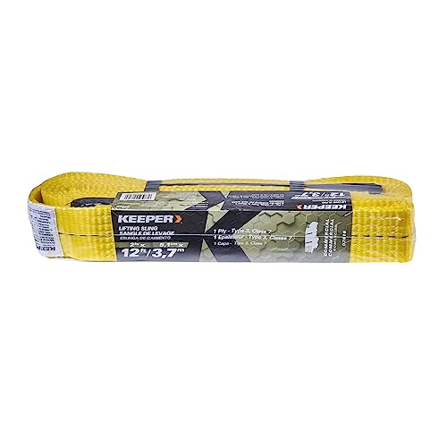 Keeper - 12β x 2" Performance Engineered Cargo and Load Lift Sling with Flat Loops - Type 3, Class 7 Rated Cargo Sling