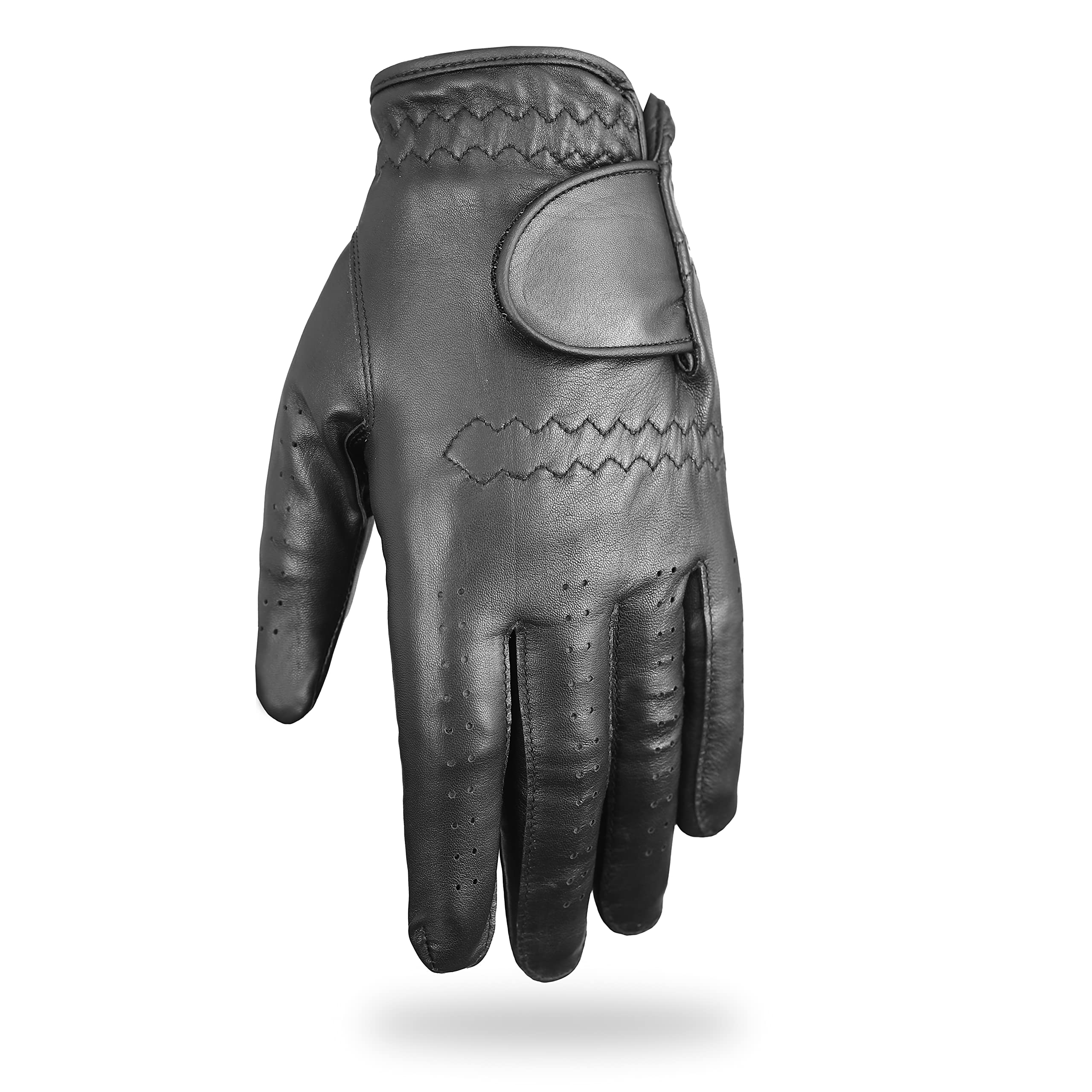 ADIX Sports - 1 Piece Single Left Hand Golf Unisex Premium Leather Golf Glove - Color Black (Extra Small)