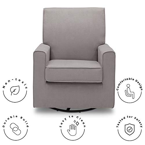 Delta Children Ava Nursery Glider Swivel Rocker Chair, Dove Grey