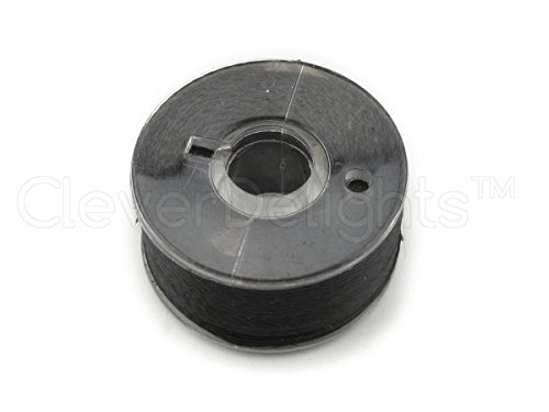 CleverDelights Black Prewound Bobbins - 144 Pack - Size A Class 15 Bobbins - 60wt - SA156 Replacement - for Brother Embroidery Machines - 7/16" x 13/16"