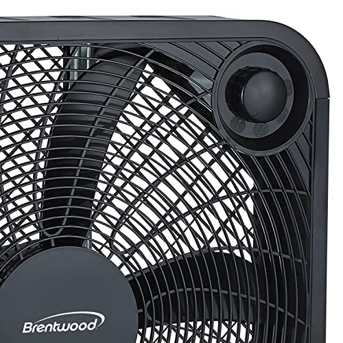 Brentwood Kool Zone F-20SB F-20S 3-Speed 60-Watt 20-In. Box Fan (Jet Black)