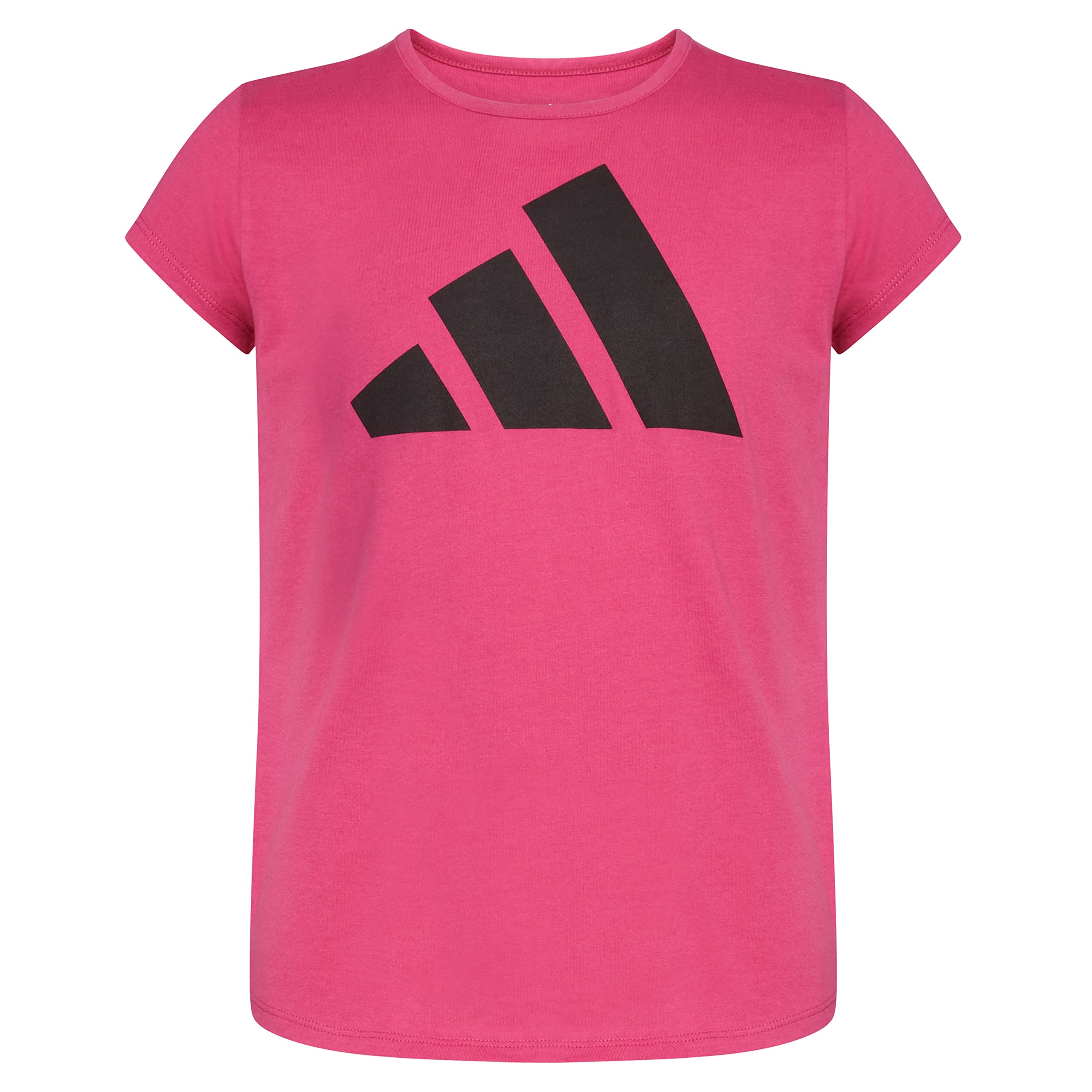 adidas Girls' Toddler Short Sleeve Cotton BoS Essential Tee, Semi Lucid Fuchsia, 4T