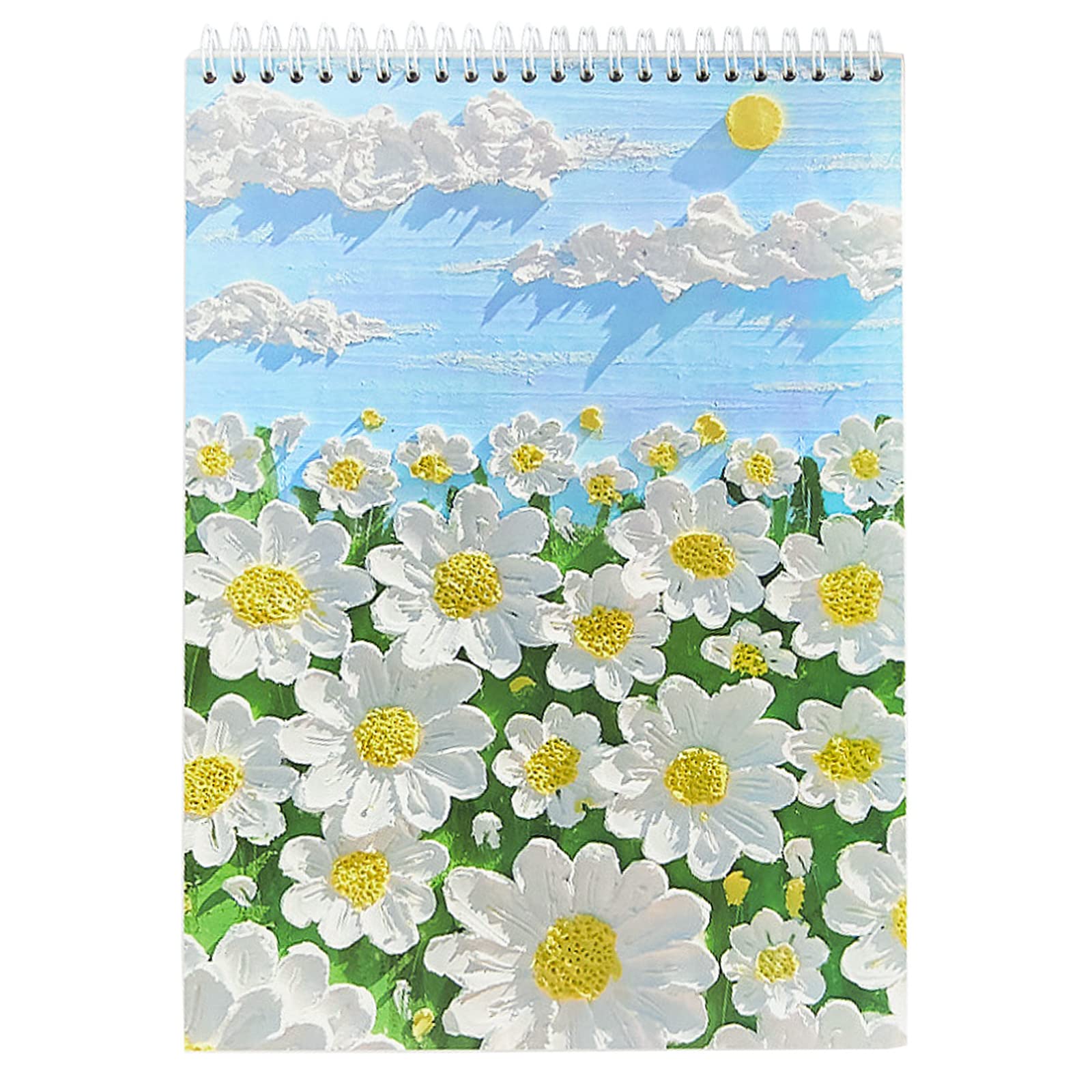 A4 Size Sticker Storage Book Collecting Album 40 Sheets Reusable Stickers Collection Organizer 8.3 x 11.7 Inches Blank Release Paper Book (Daisy)