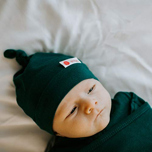 embé 2-Way Starter Swaddle Blanket Wrap and Beanie for Babies 0-3 Months - Spruce, 6-14 lbs | Legs In & Out Design | Secure Zipper Stops Unraveling | Stage 1 Sleep