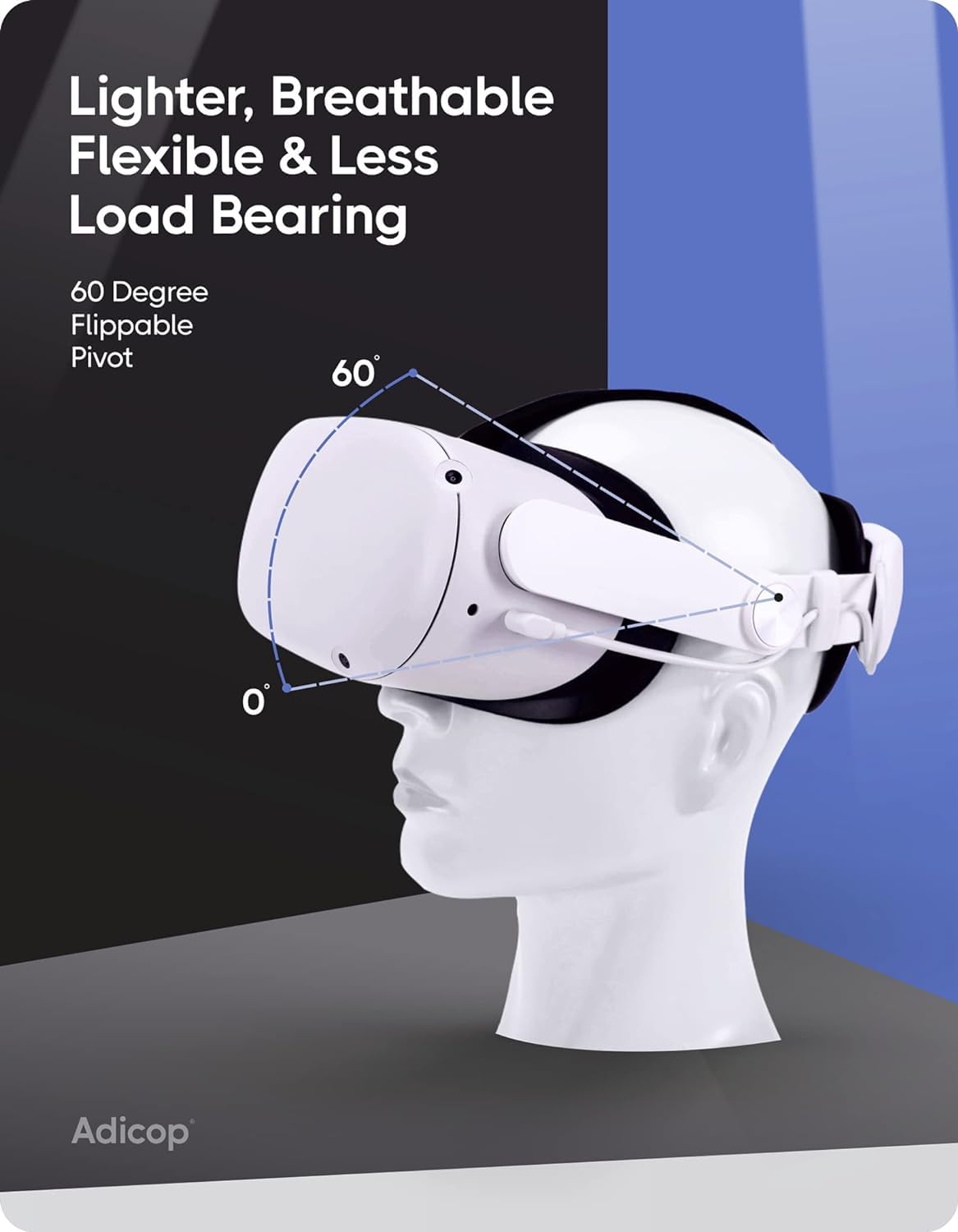 Adjustable Head Strap with 7000mAh Battery Pack Compatible with Oculus Quest 2, Replacement Elite Strap for Meta/Quest 2, Comfort in VR Quest 2 Accessories for Kids and Adult