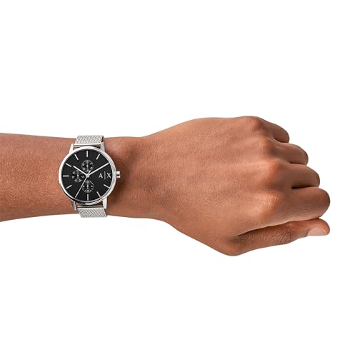 A|X ARMANI EXCHANGE Men's Multifunction Silver-Tone Stainless Steel Mesh Band Watch (Model: A|X2714)